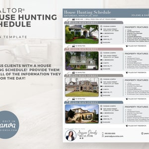 House Hunting Schedule | Real Estate Template | Home Buyer Guide | Home ...