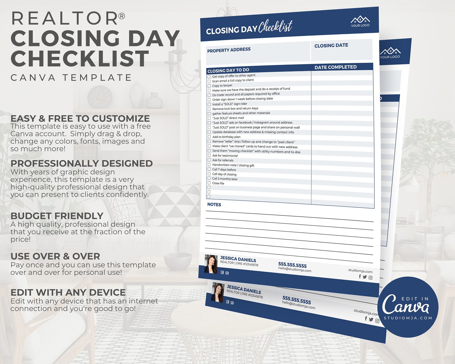 Closing Checklist, Realtor Tool, Real Estate Marketing, Real Estate ...