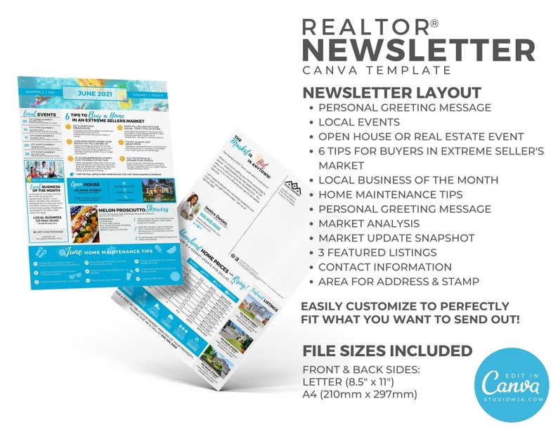Real Estate Newsletter June Newsletter Real Estate - Etsy