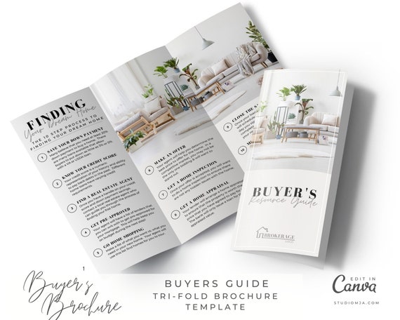 Real Estate Buyer Brochure Real Estate Buyer Guide Tri-fold | Etsy