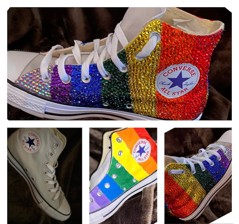 Rainbow Converse - Etsy