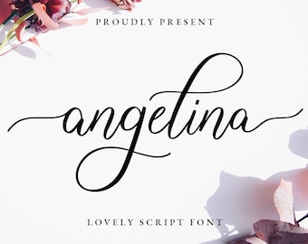 Angelistya Font, Script Font, Calligraphy Font, Lovely Font, Font With Heart Accent, Wedding ...
