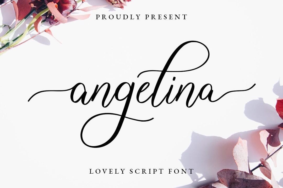 Angelina Script Font: Romantic Calligraphy With Swashes - Etsy