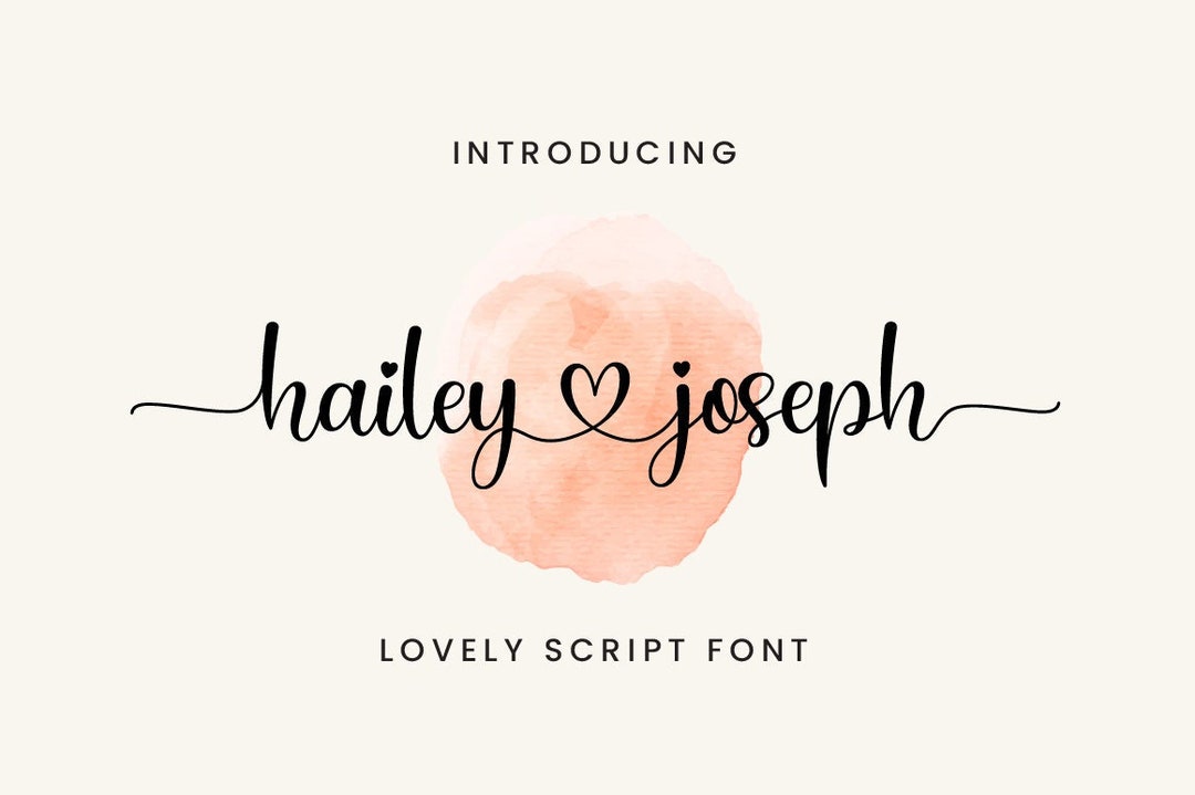 Hailey Joseph Romantic Calligraphy Font, Wedding Font, Lovely Font - Etsy