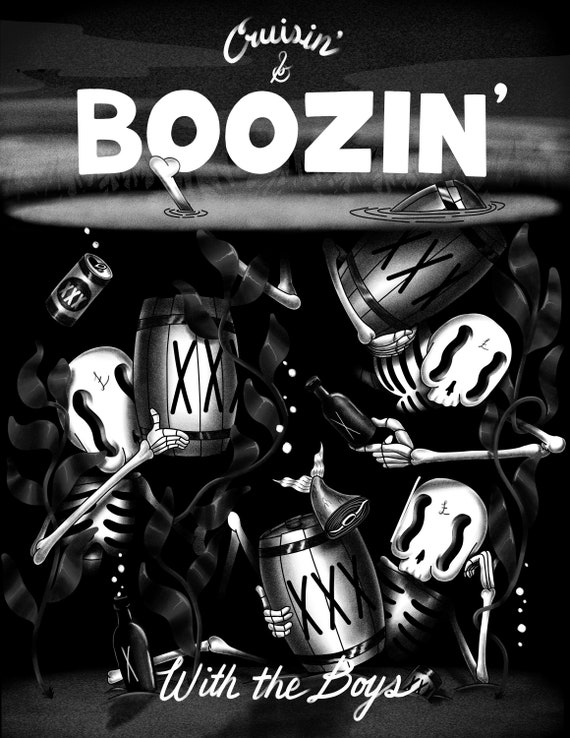 Cruising and Boozin Print | Etsy