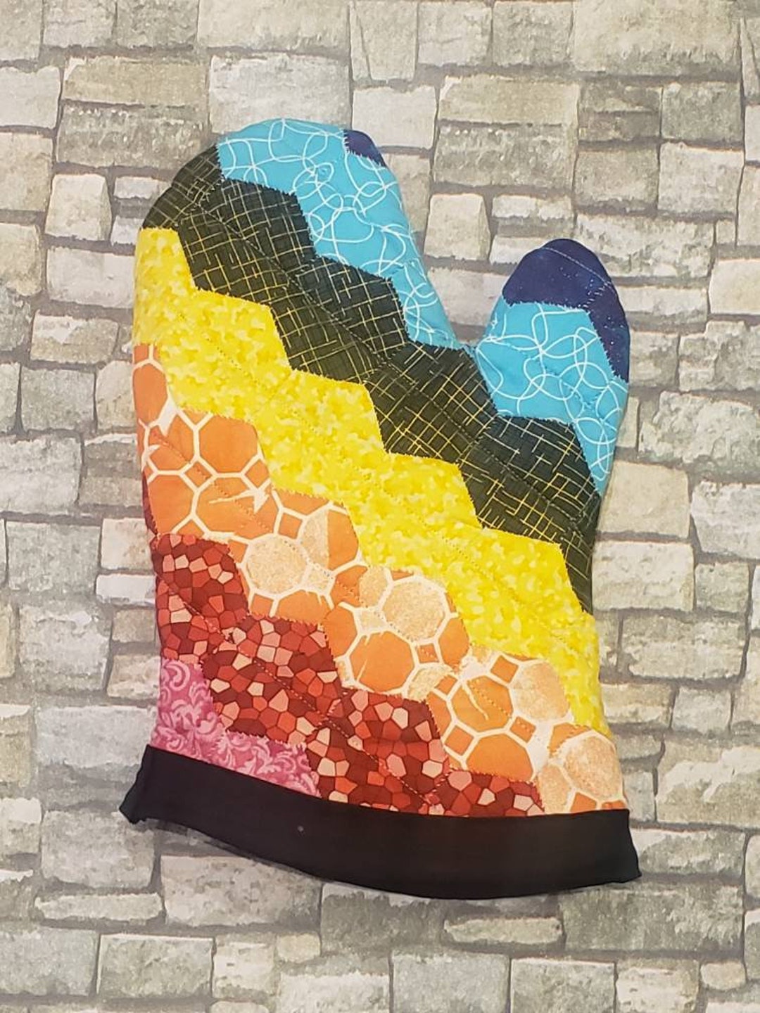 Rainbow Oven Mitt - Etsy