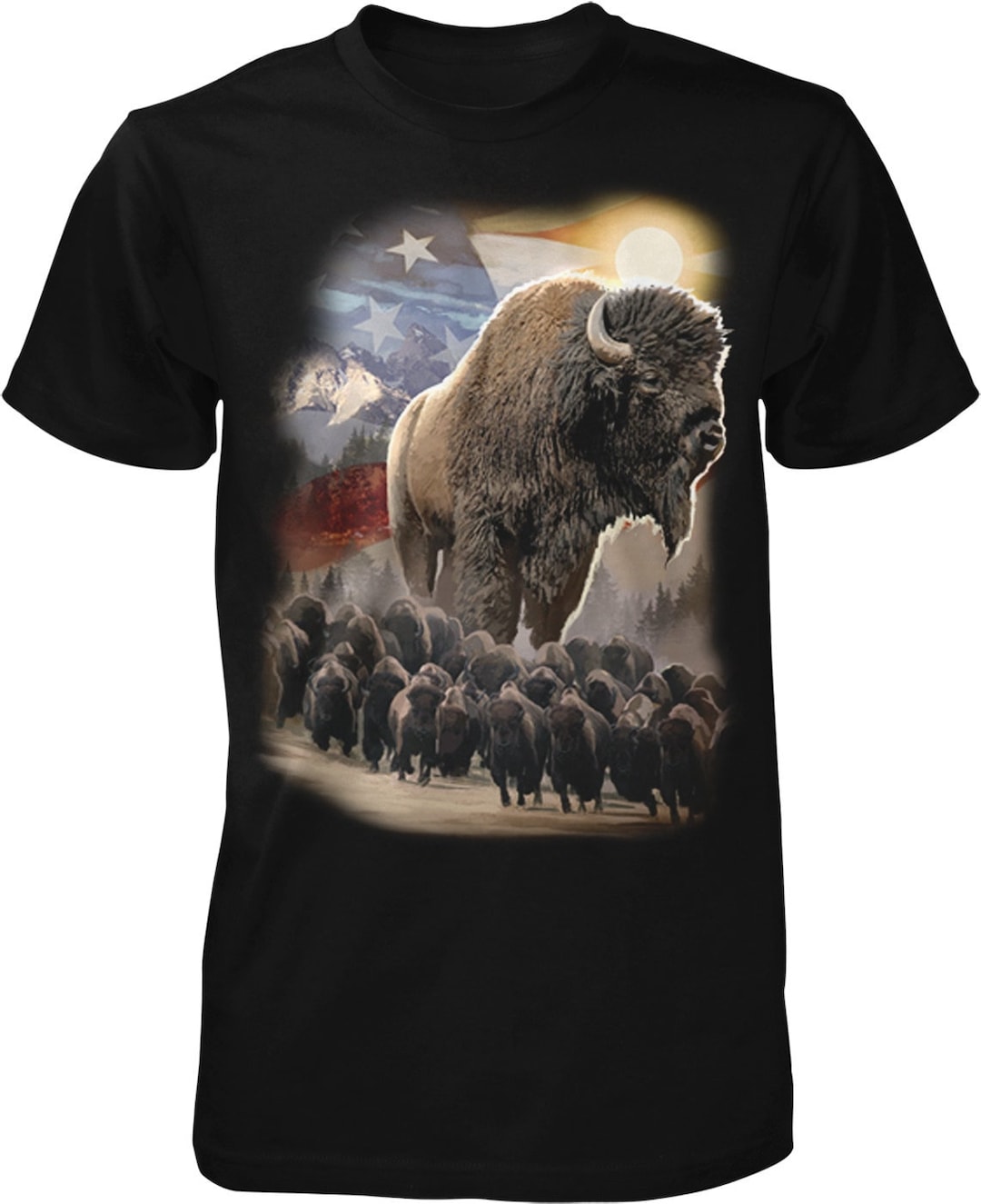 American Bison, Buffalo Herd Men's T-shirt, HOOD_00377 - Etsy