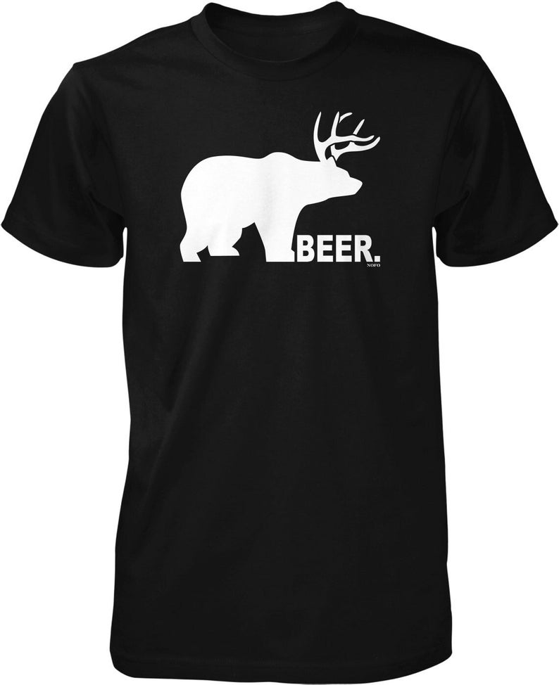 Beer, Bear Plus Deer Equals BEER! Men's T-shirt, HOOD_00691 - Etsy