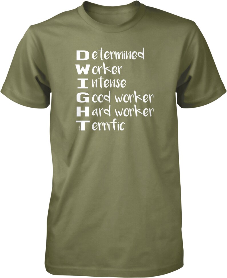 DWIGHT Determined Worker Intense Good Worker Hard Worker - Etsy