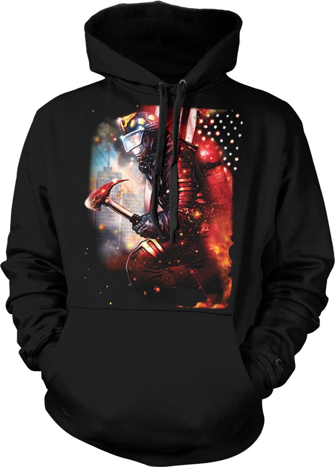American Flag Firefighter, HERO Hooded Sweatshirt, HOOD_01054 - Etsy
