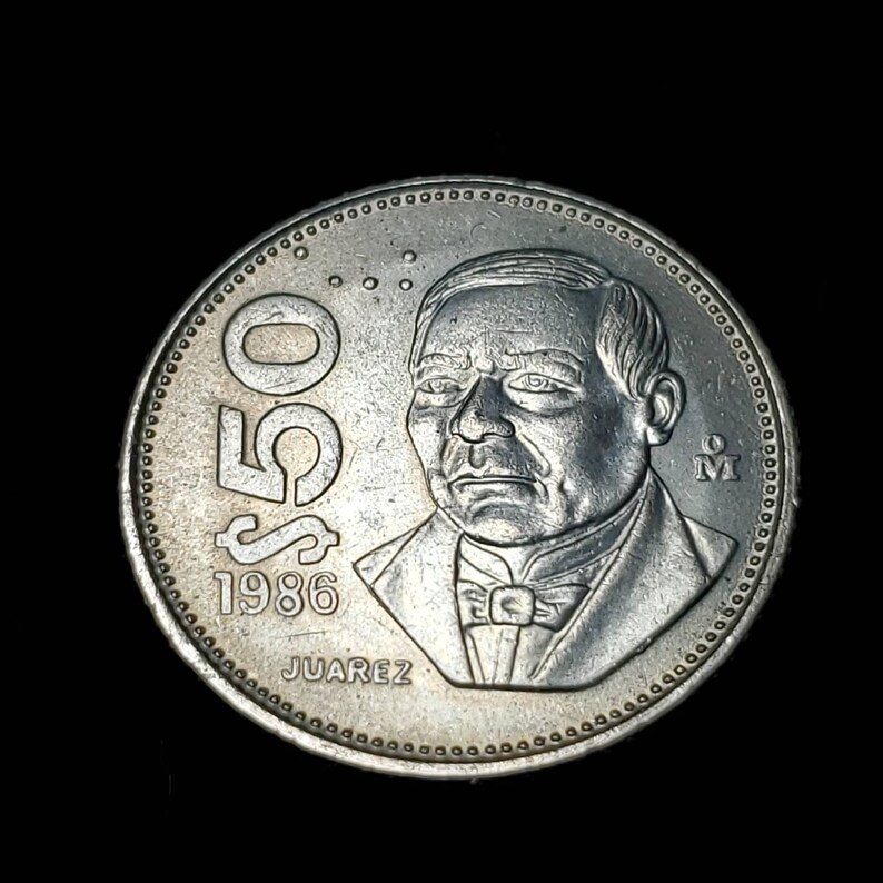 1986 50 Pesos Juarez Mexico Coin AU Key Date Lot 425 - Etsy