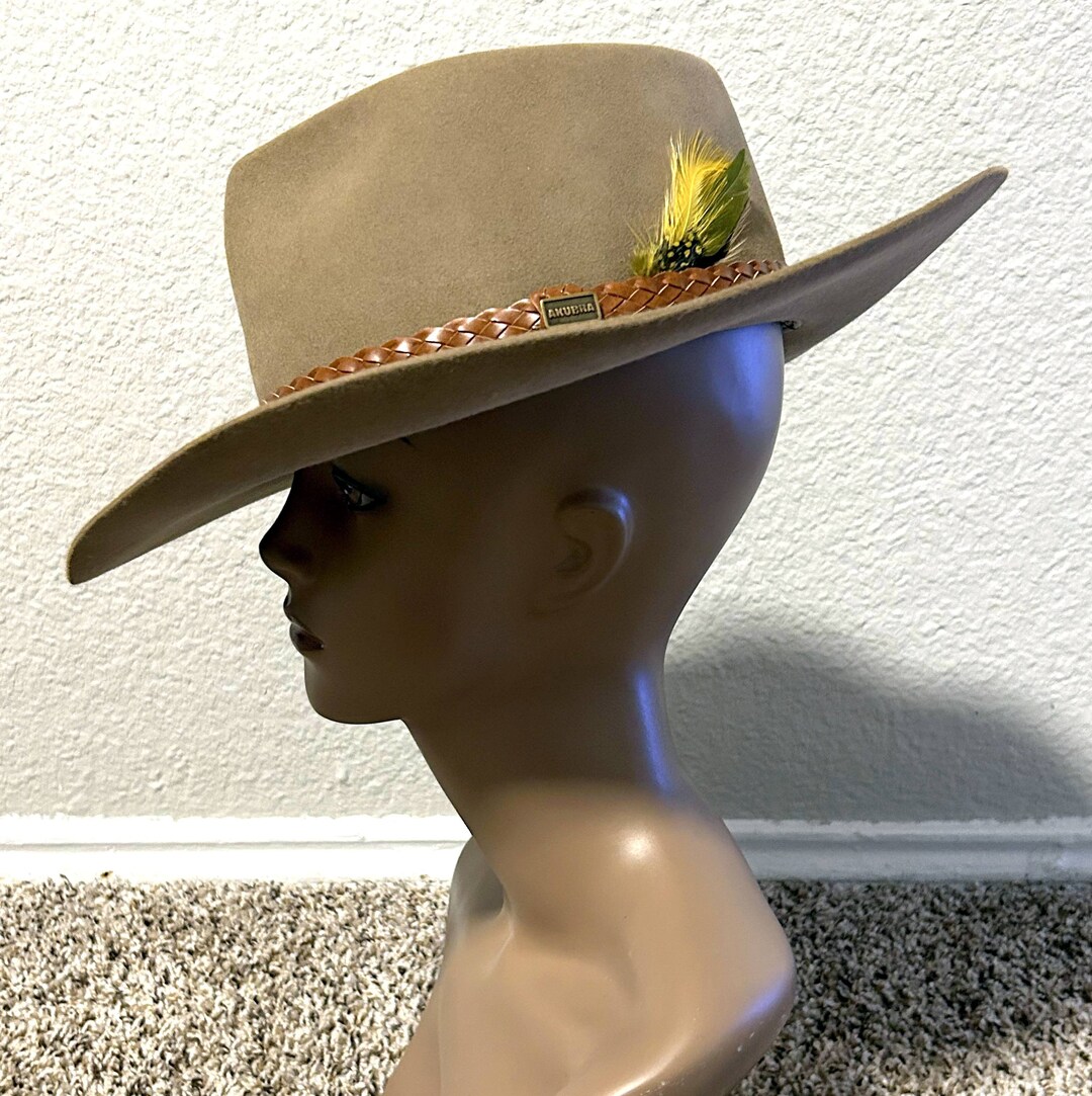 Vintage Akubra Cowboy Hat Snowy River Brown Suede Leather Sz 57 VL - Etsy