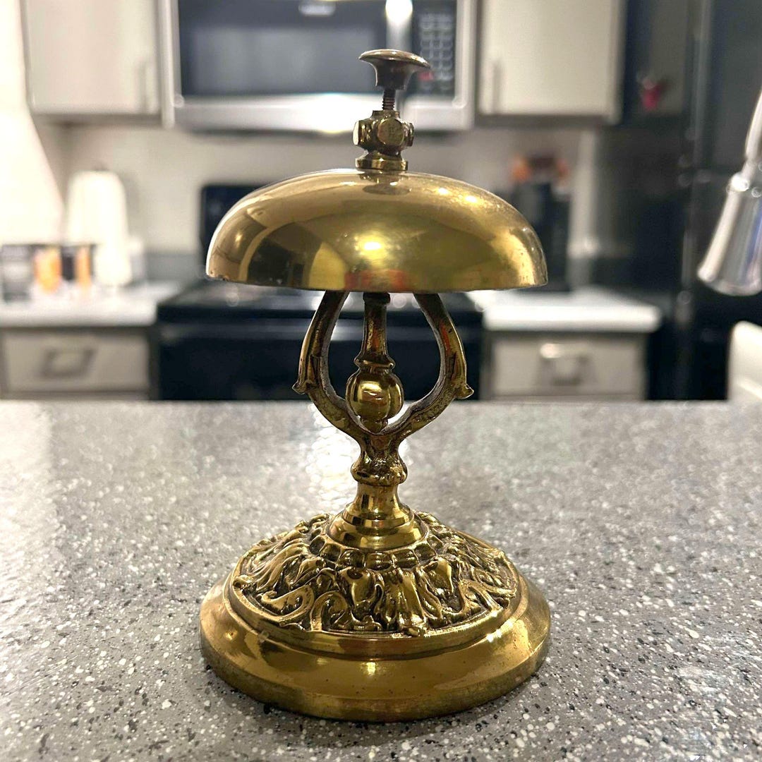 Antique 19th Century Victorian Hotel Desk Bell Brass Tap Call Bell - Etsy