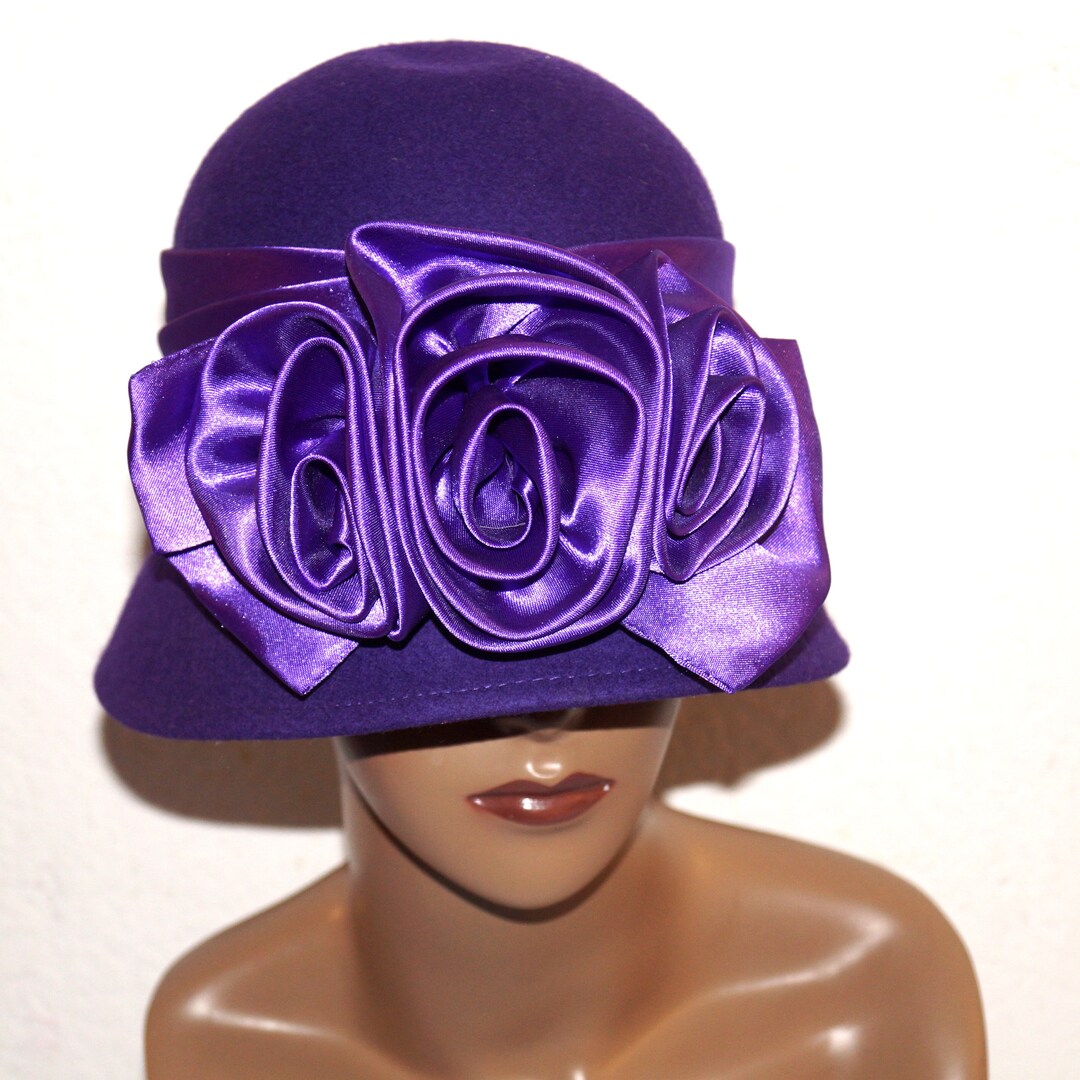 Womens Fleece Hats Purple Cloche Hat - Etsy