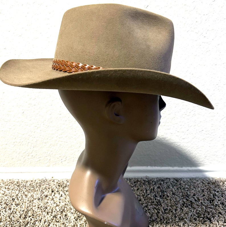 Vintage Akubra Cowboy Hat Snowy River Brown Suede Leather Sz 57 VL - Etsy