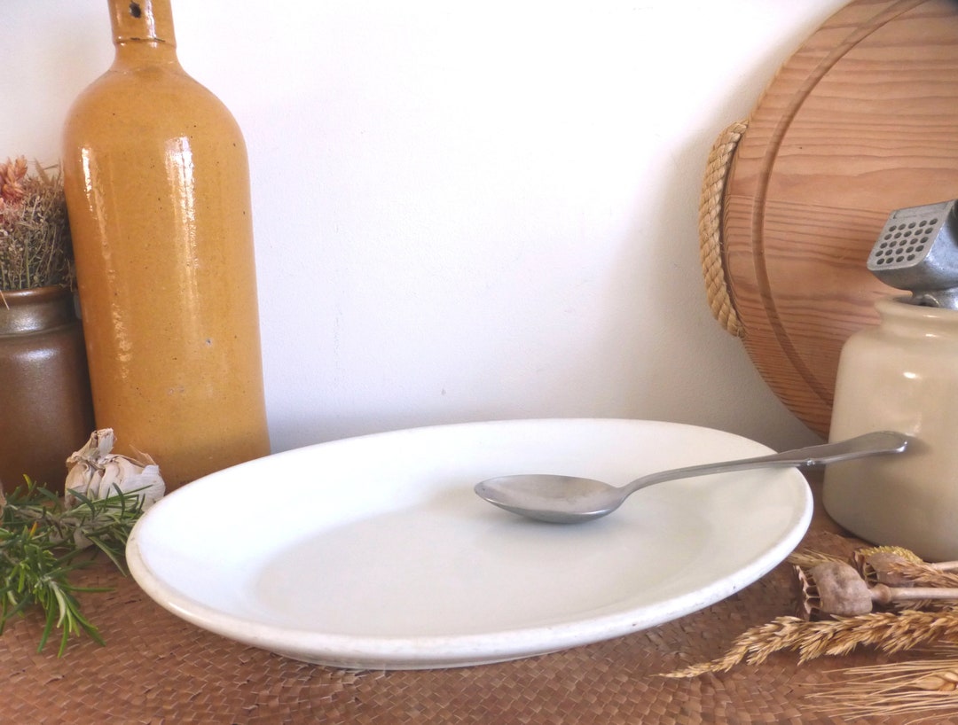Lovely French Vintage APILCO / PILLIVUYT Heavy White Ironstone Oval ...