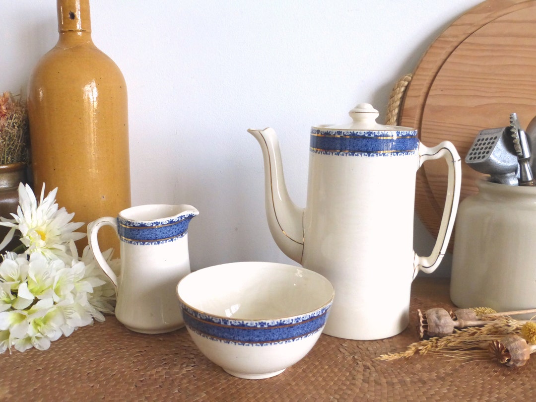 RARE Beautiful English Antique BURLEIGH WARE Sandon Coffee Set – Pot ...
