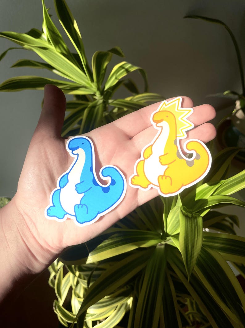 Relaxasaurus and Lux Stickers | Shiny Lux Gold | Jiggle Dino | Tall ...