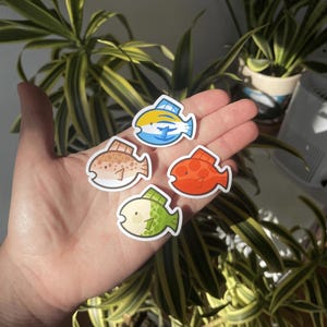 6 Wii Lets Play Fish Stickers | Six Group Fishies | Wii Console White ...