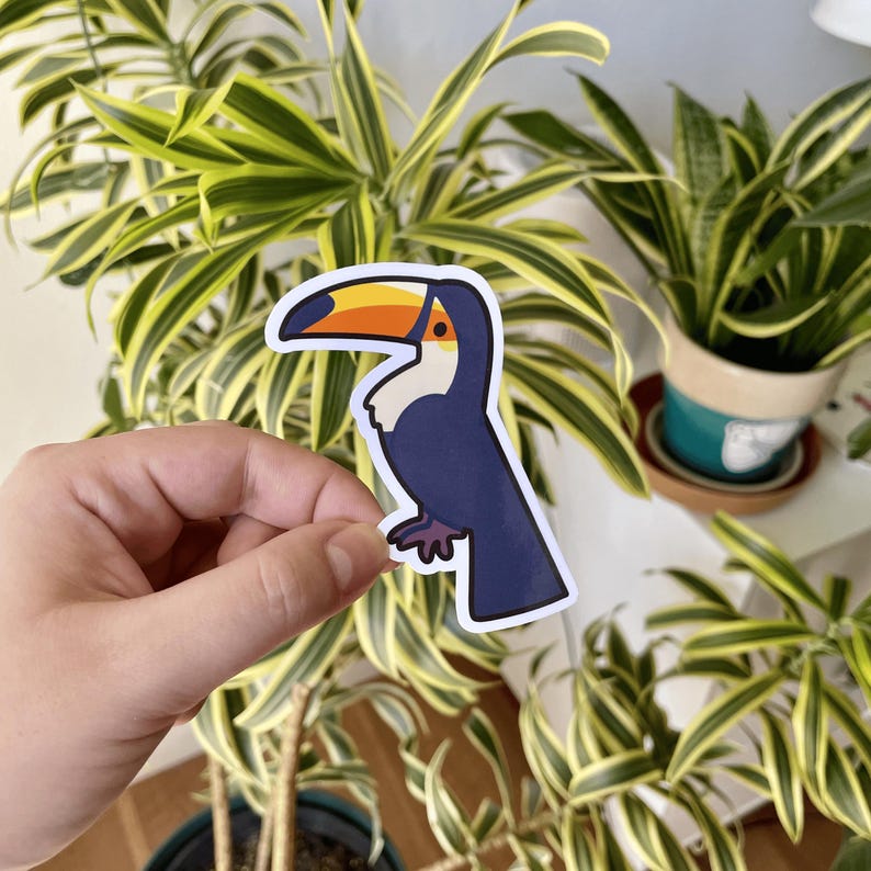 Exotic Bird Stickers | Shoebill, Toucan, Scarlet Macaw, Red-breasted ...