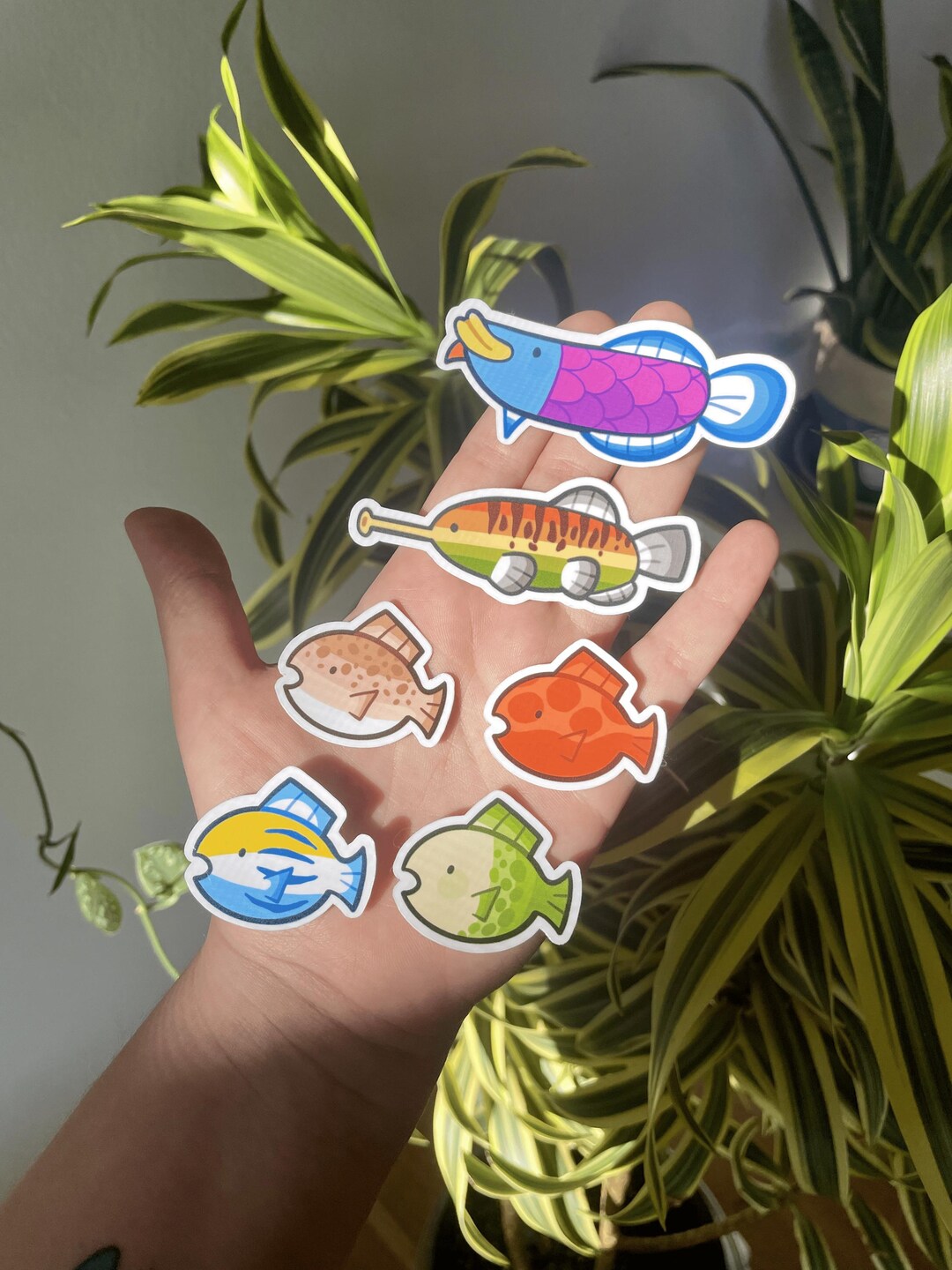 6 Wii Lets Play Fish Stickers | Six Group Fishies | Wii Console White ...