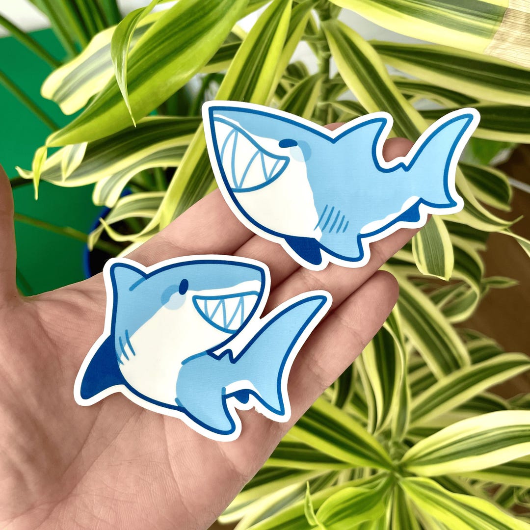 Great White Shark Stickers | Big Blue Fish | Chomp - Etsy