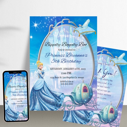 Cinderella Invitation Princess Cinderella Invite - Etsy