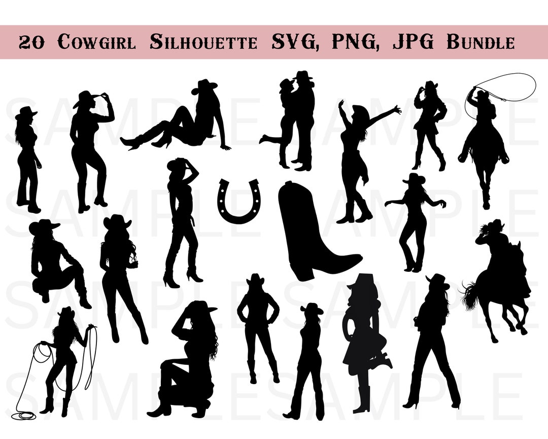 Paquete SVG de vaquera, SVG de vaquera, imágenes prediseñadas de ...