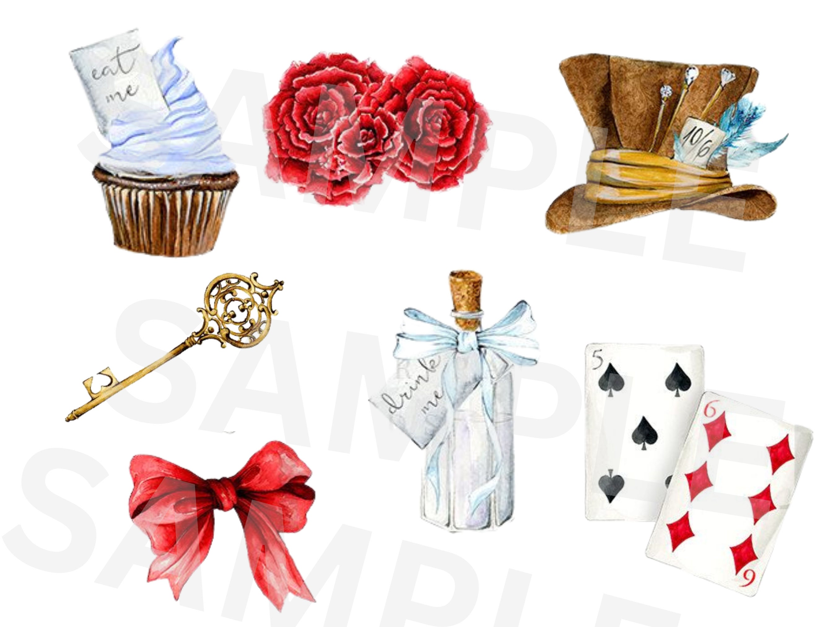 Alicia en el País de las Maravillas Clipart Alicia Clip Art Acuarela ...