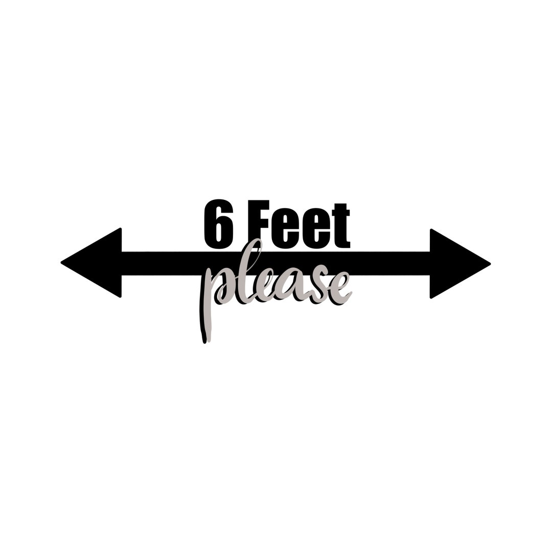 6 Feet Please Sticker / Social Distancing / Vinyl Sticker / - Etsy