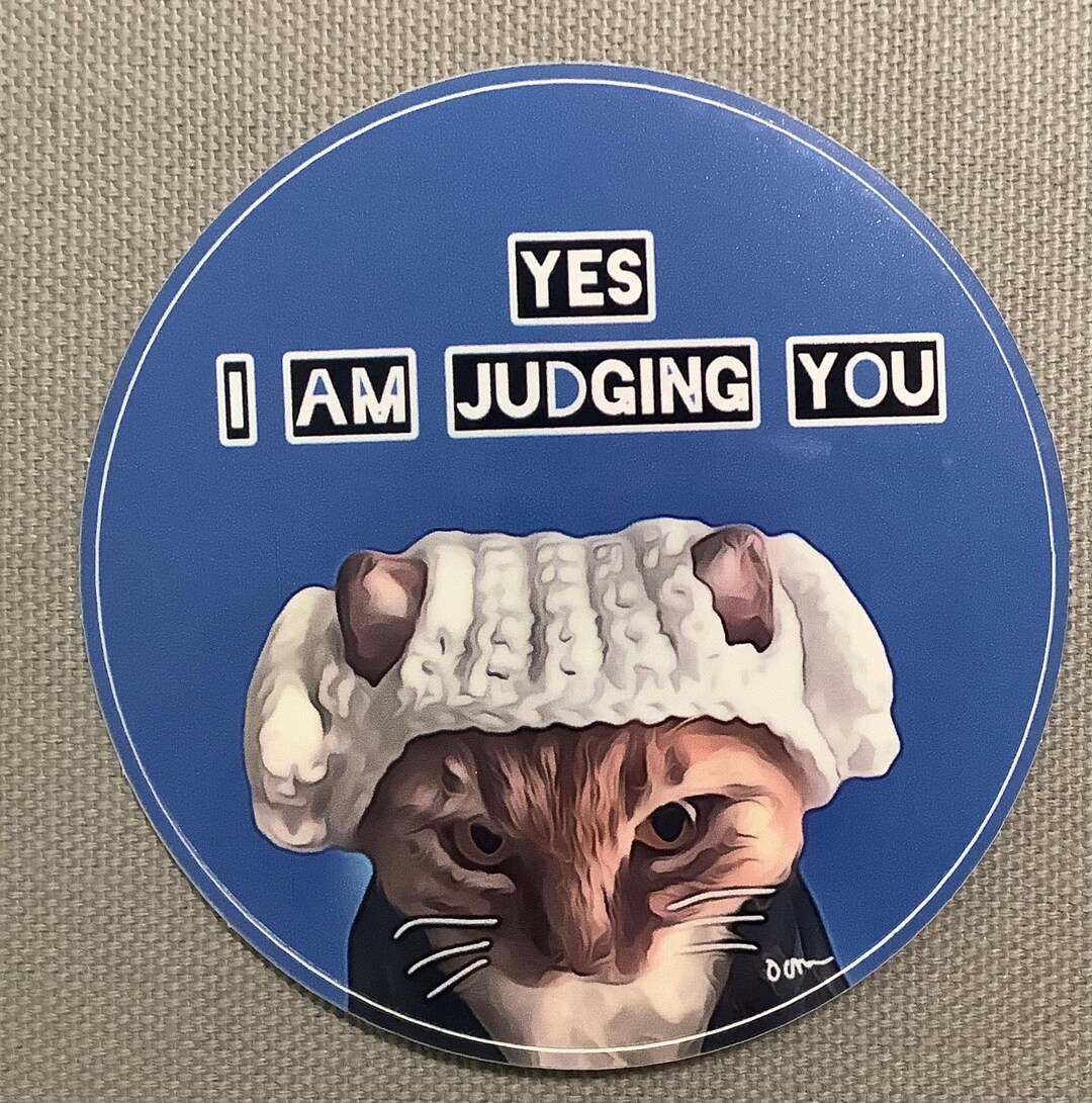 Judge Barrister Powdered Wig Cat Hat Sticker - Etsy