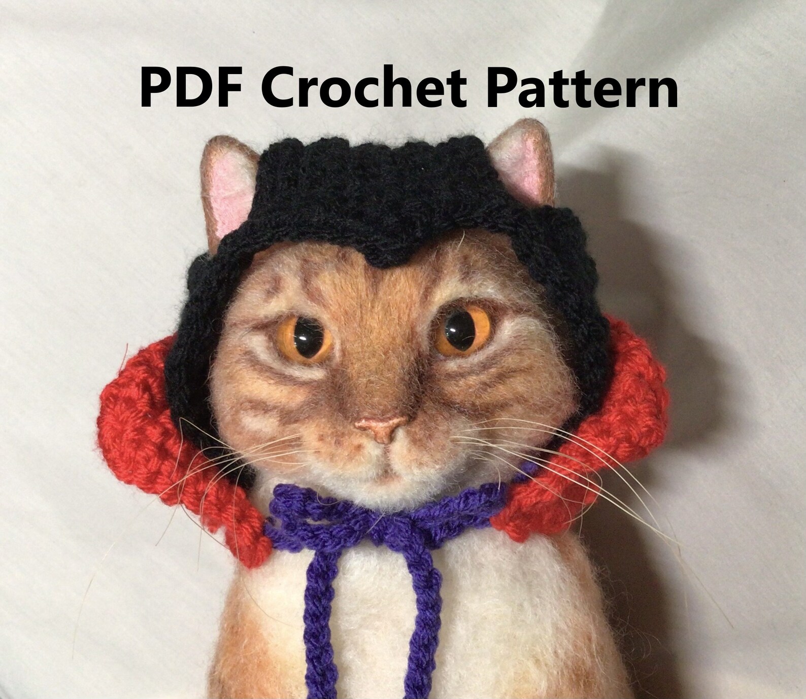 Dracula Pattern, Vampire Pattern, Hats for Cats, Crochet Hat, Cat Hats ...