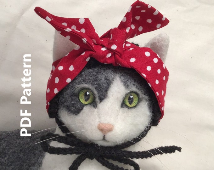 Aviator Hat Pattern, PDF Pattern, Oona Patterns, Hats for Cats, Cat Hat ...