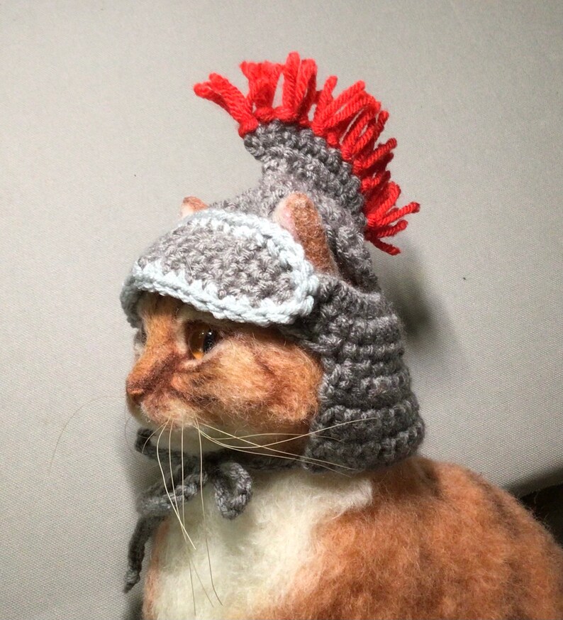 Medieval Helmet Knight Helmet Crochet Helmet Halloween Cat - Etsy