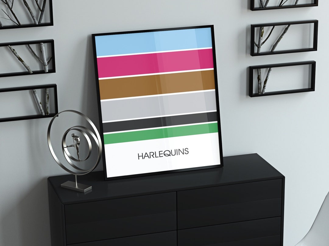 Harlequins Team Colours Print Harlequins Rugby Poster the - Etsy UK