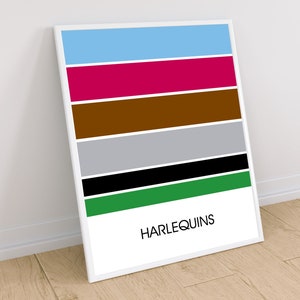 Harlequins Team Colours Print Harlequins Rugby Poster the - Etsy UK