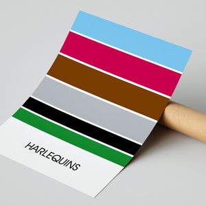 Harlequins Team Colours Print Harlequins Rugby Poster the - Etsy UK
