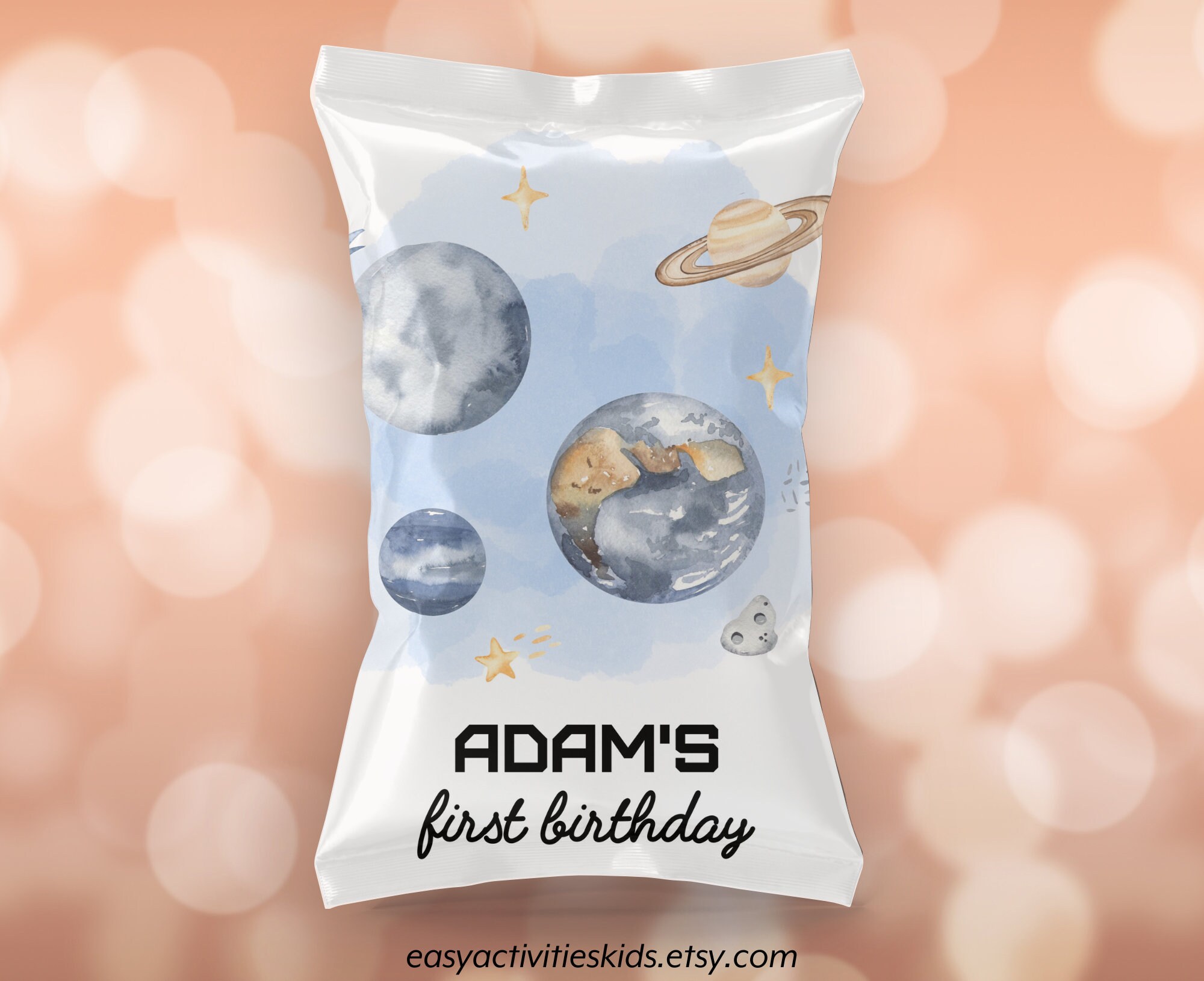 Editable Outer Space Chip Bag Label Wrapper Galaxy Party - Etsy