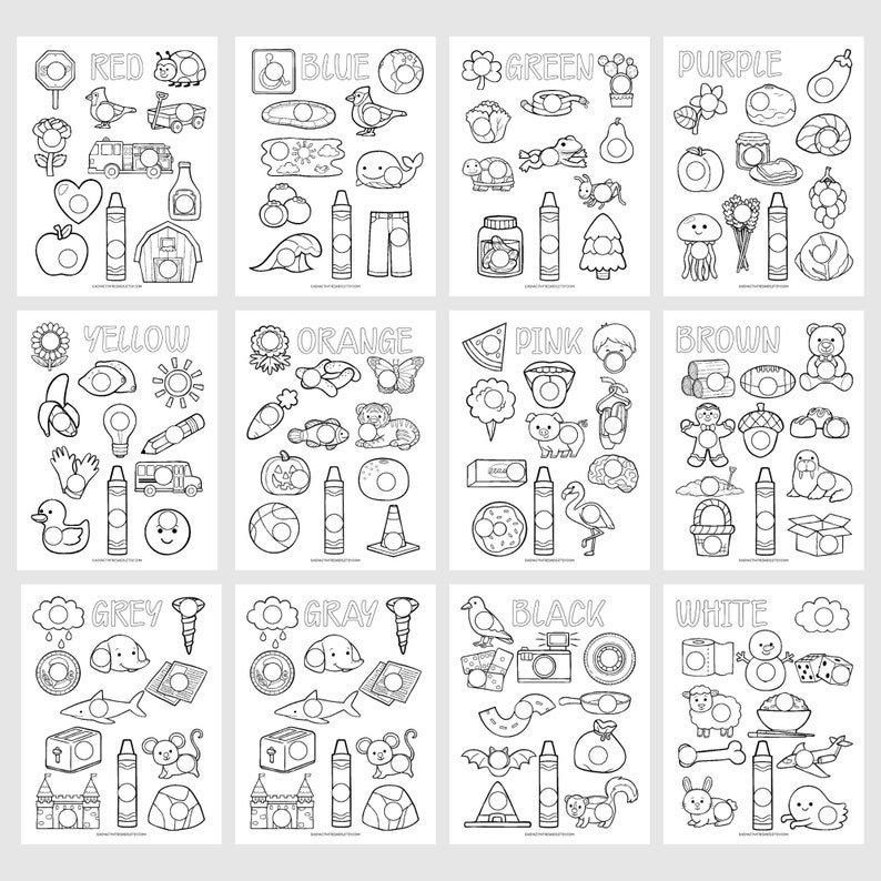 Basic Skills Dot Bundle Black/white | Letters, Numbers, Shapes & Colors ...