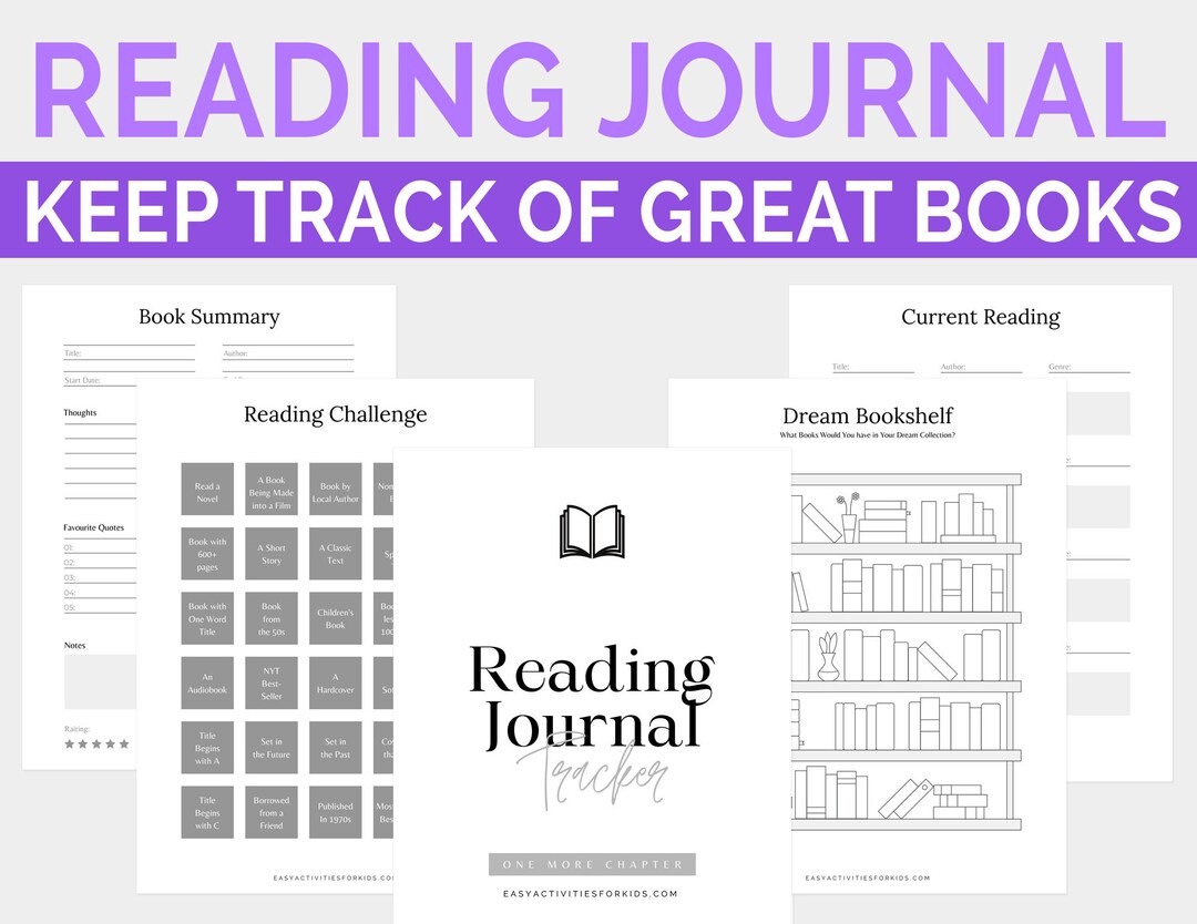 Reading Planner Printable Reading Journal Book Planner Reading Log Book ...