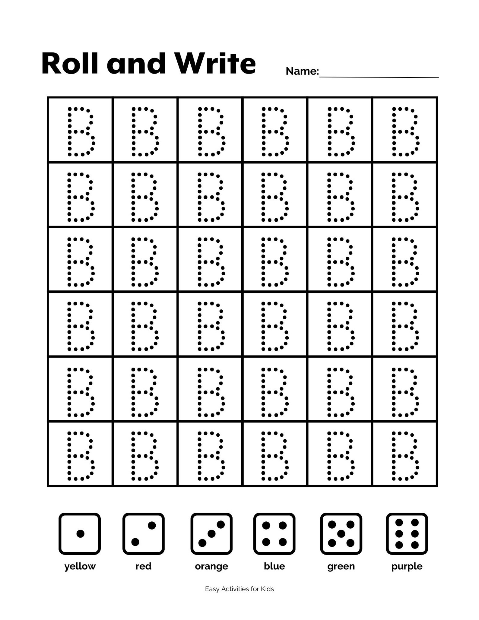 Roll and Trace Letters Worksheets Write Letter Formation | Etsy