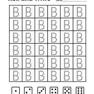 Roll and Trace Letters Worksheets | Write Letter Formation Activity ...