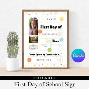 Editable First Day of School Sign, Printable Back to School Sign ...