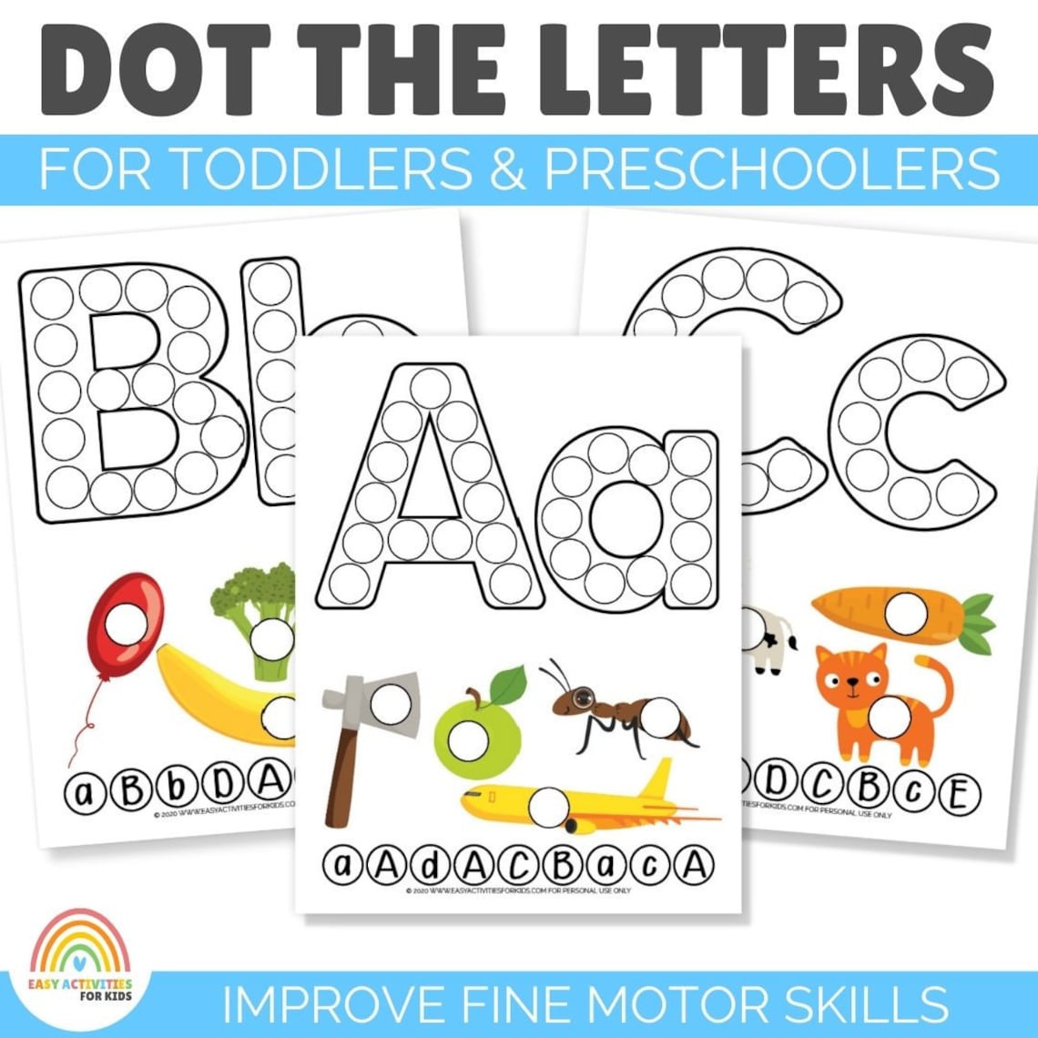 Dot the Letters Activity, Dot Marker Abcs Letters Printable, Preschool ...