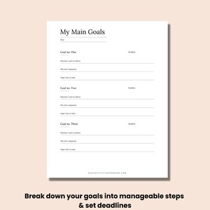 Printable Goal Planner, Goal Journal, Goal Tracker, Life Planner, Self ...