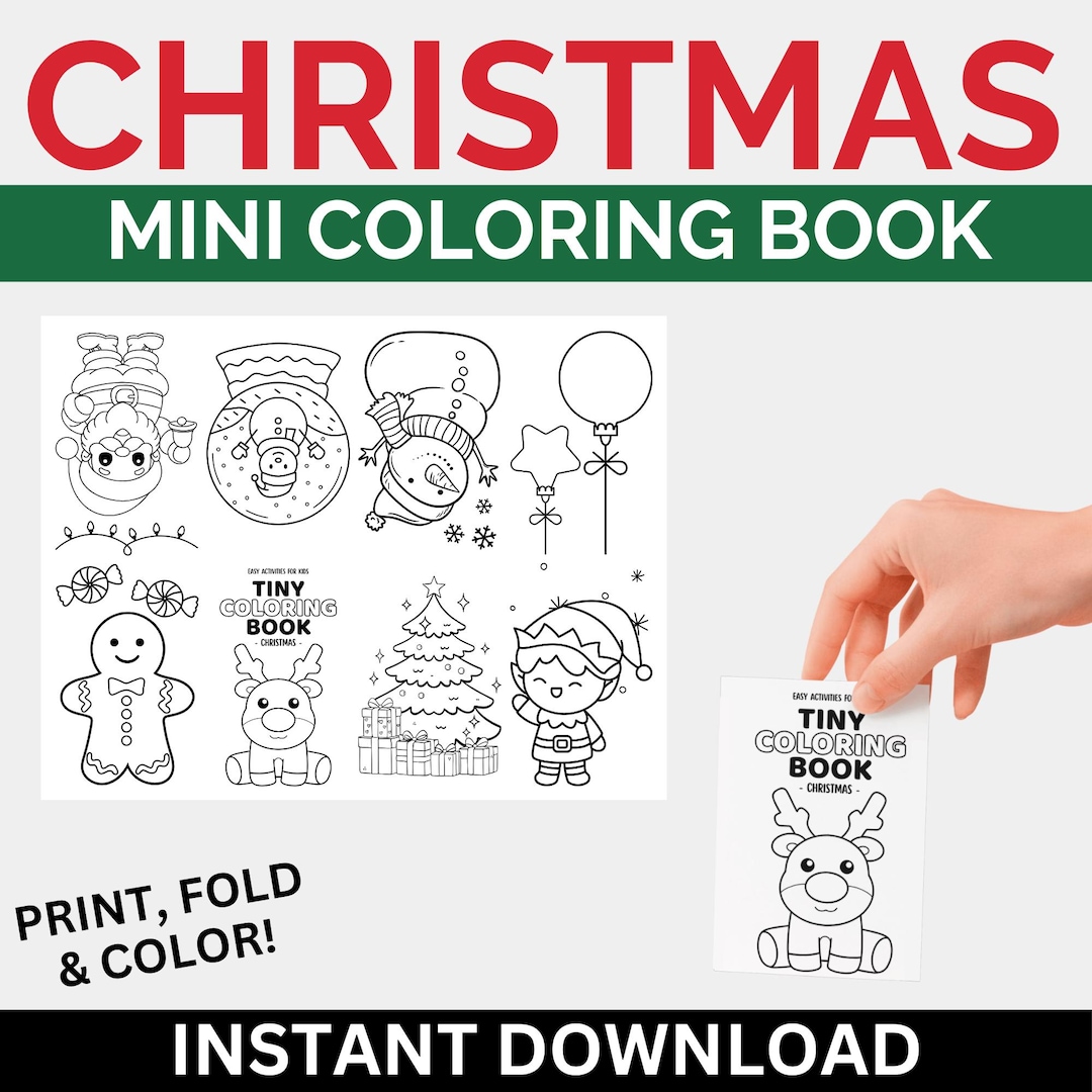 Christmas Mini Coloring Book, Holiday Coloring Pages, Fall Coloring ...