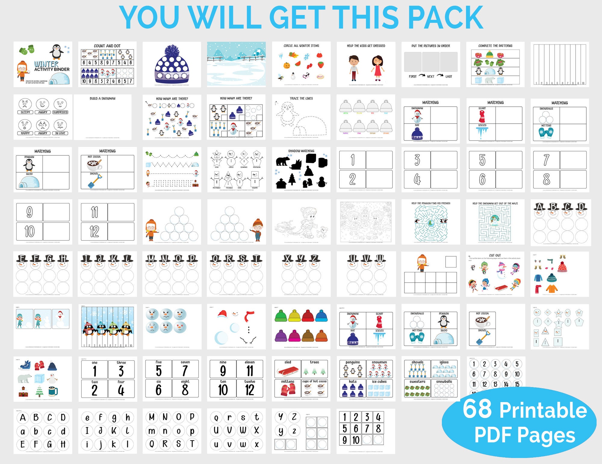 Winter Theme Activities Pack | Season Preschool Learning Folder ...