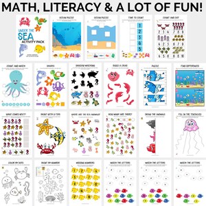 Under the Sea Activity Sheets | August Preschool Learning Print & Go ...