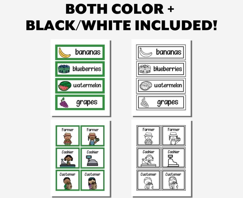 Farmer's Market Dramatic Play Pack | Spring Themed Pretend Play ...