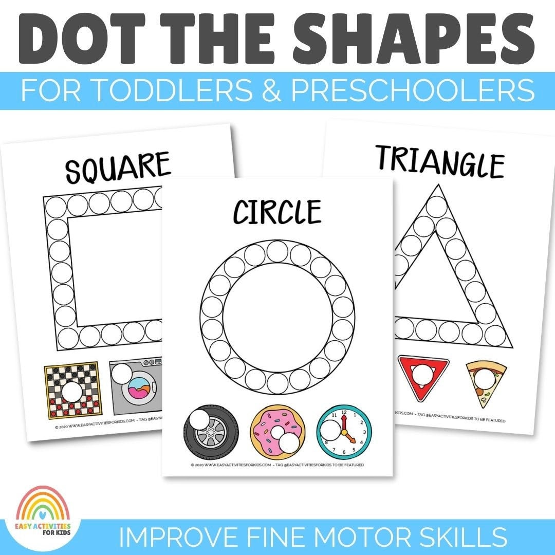 Dot the Shapes Activity Pack, Preschool Do-a-dots Worksheets ...